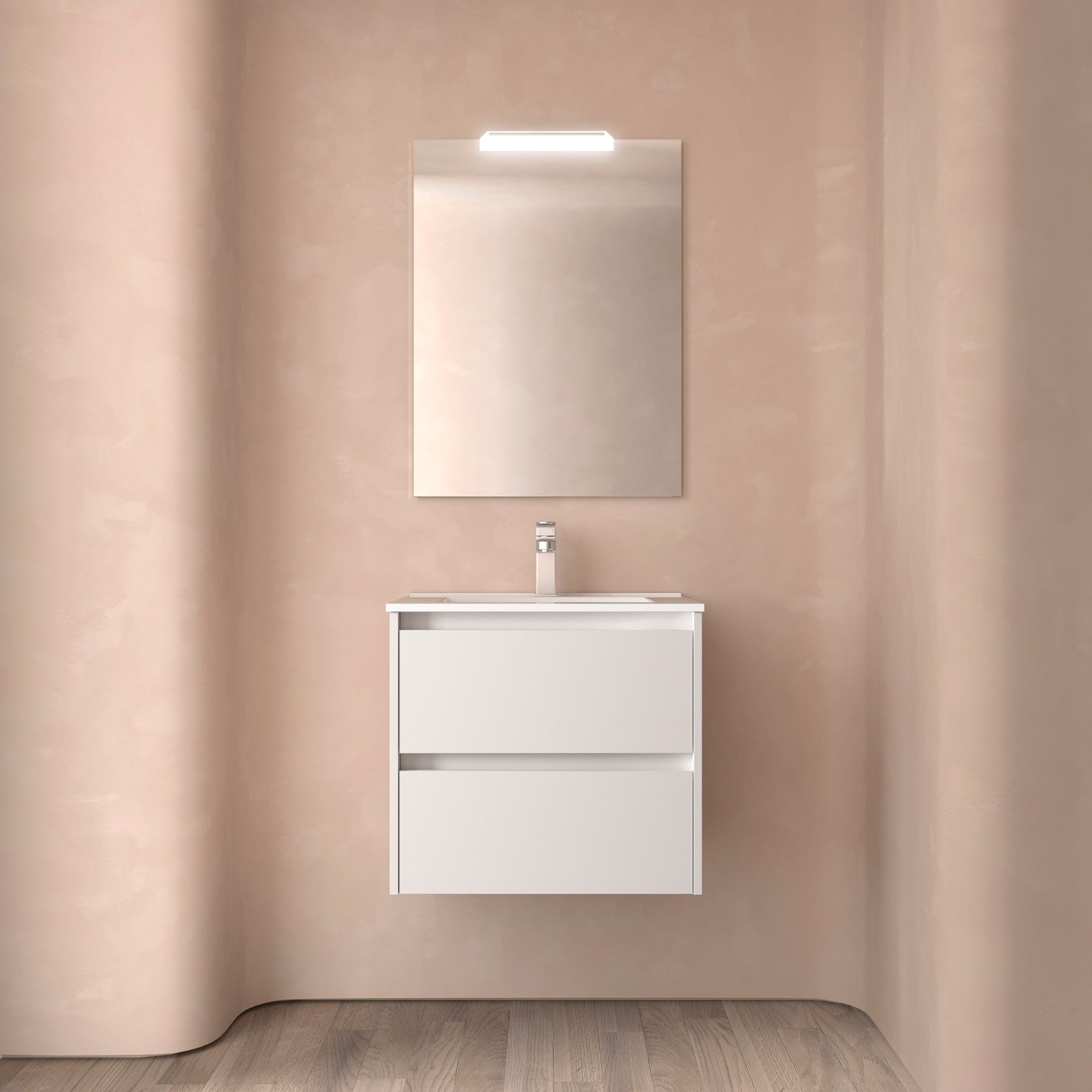 106116 | Salgar | Conjunto Noja 70 2C White Satin ( Mueble + Lavabo )